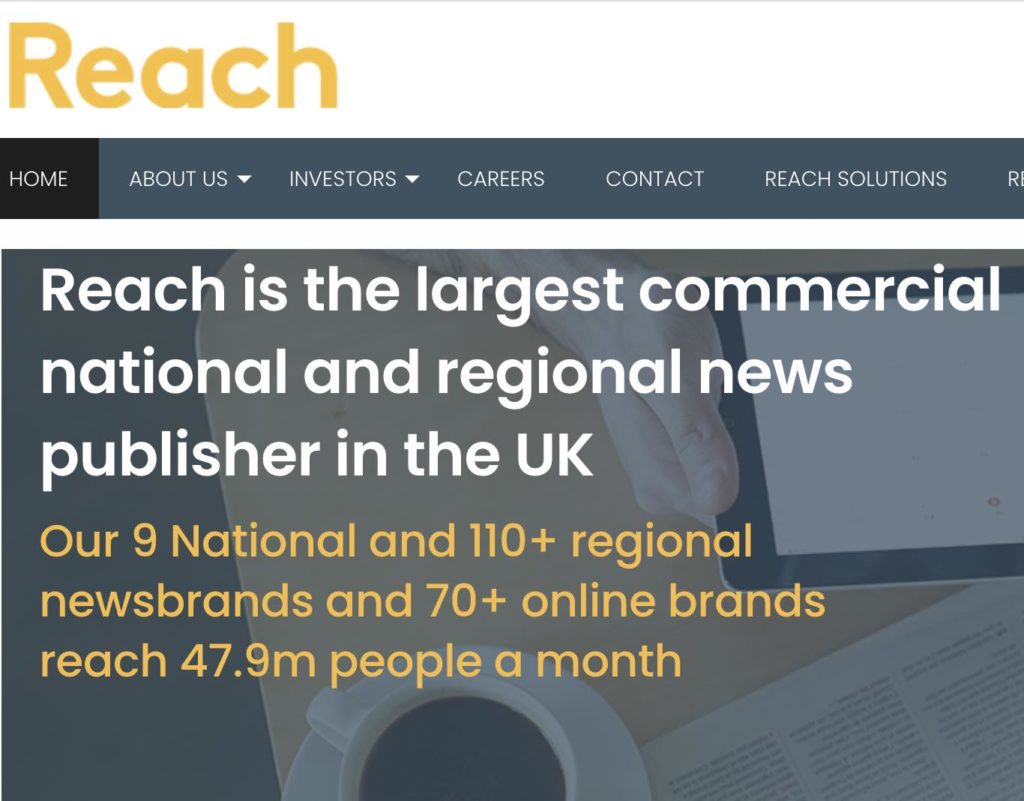 Publicidade digital do Reach UK supera receita da impressa
